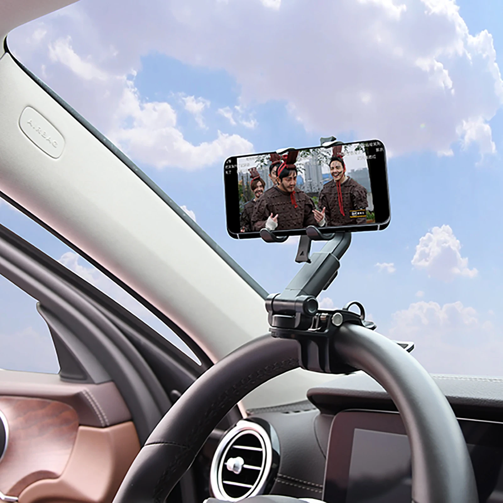 Universal-Car-Phone-Holder-360-Rotatable-Phone-Stand-Car-Steering-Wheel ...