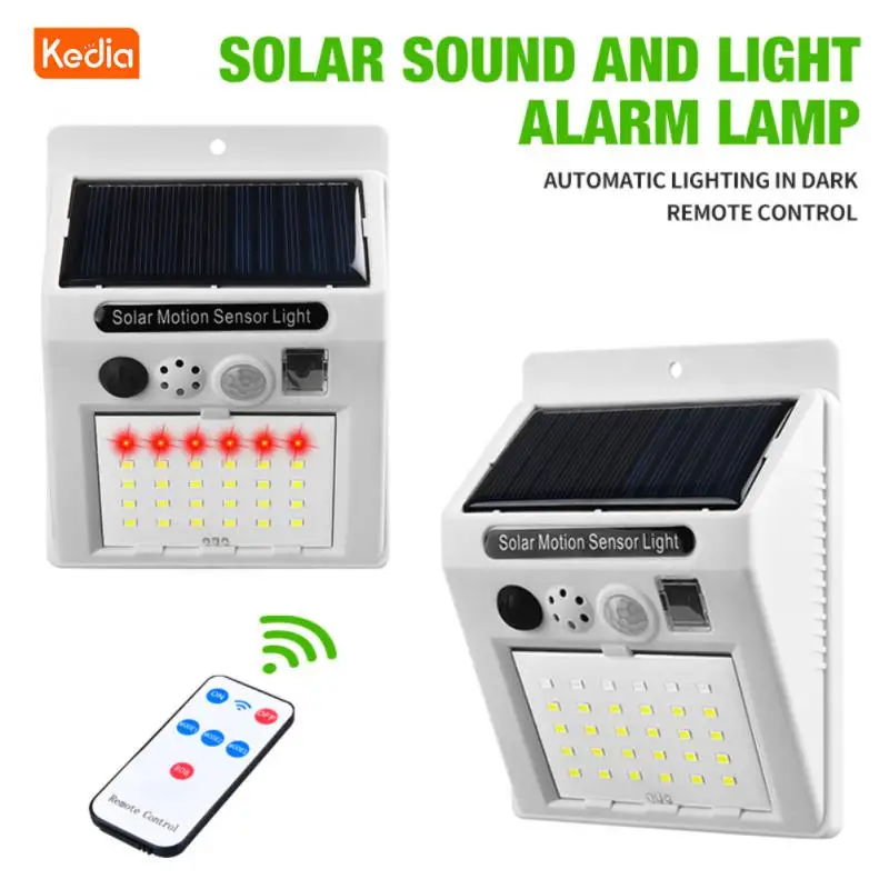 Kedia-Solar-Wall-Lamp-Solar-Alarm-Lamp-With-PIR-Motion-Sensor-Outdoor ...