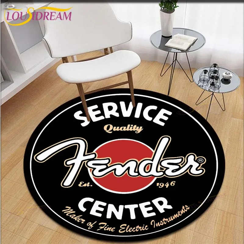 Fender-Guitar-Rug-Retro-Round-Rug-Living-Room-Decor-Mancave-Rug-Floor ...