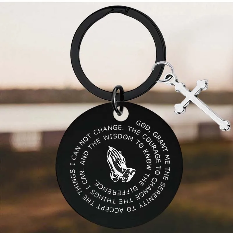 New-Our-Father-Lord-s-Prayer-Cross-Key-Chain-Ring-religious-keychains ...