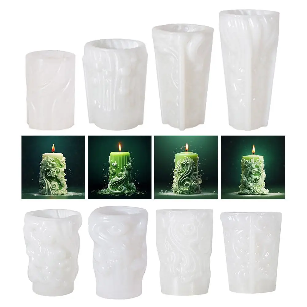 Snowflake-Carved-Cylindrical-Silicone-Candle-Mold-Wave-Mold-Handmade ...