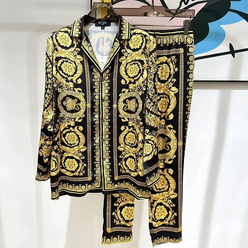 Early-autumn-sagging-fabric-anti-wrinkle-pattern-home-wear-high-end ...