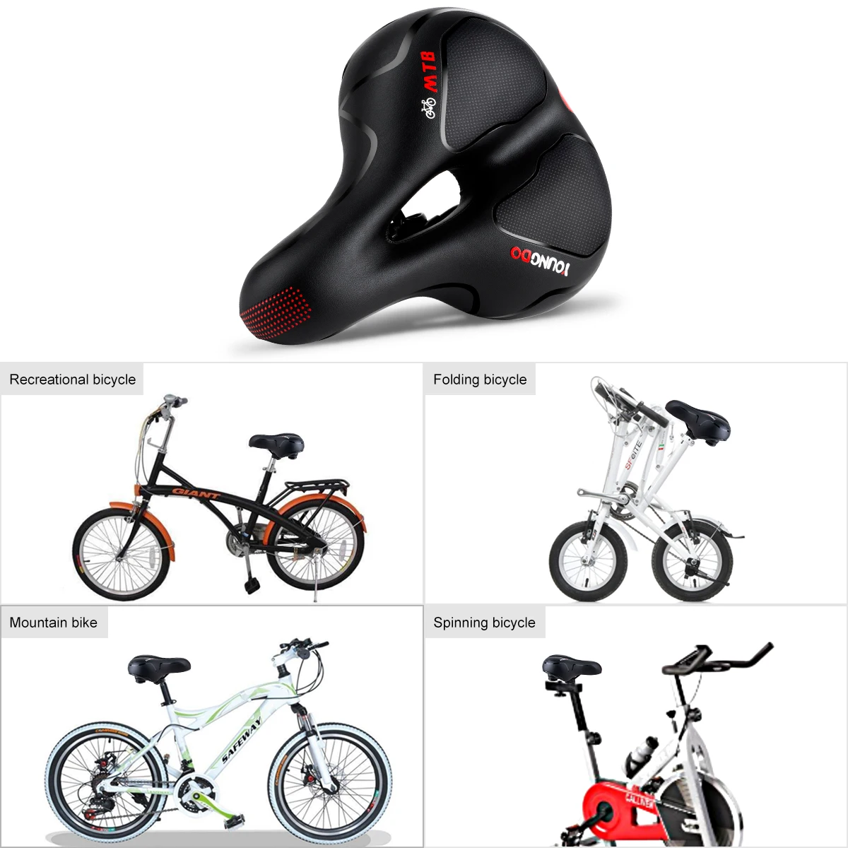 Gel Bike Seat Cover Saddle Cushion Enlee Bike Shock Absorption Comfortable Foam Mafia Seat