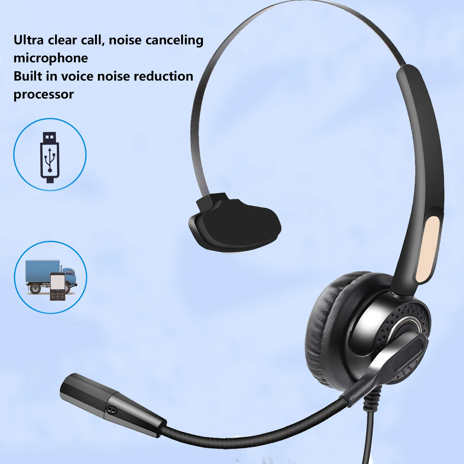 Call-Center-Headset-Call-Center-Headset-USB-Adjustable-Wired-Service ...