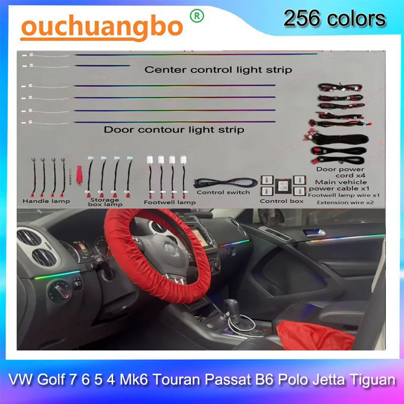 Ouchuangbo-LED-Backlight-For-VW-Golf-Mk6-MK4-Touran-Passat-B5-B6-B8 ...