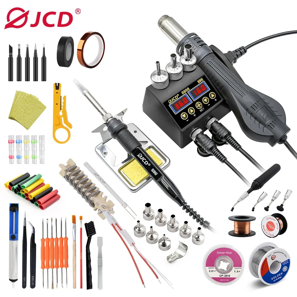 JCD 8898Max Soldering Station 750W 2 in 1 Soldering Iron Hot Air Gun ...