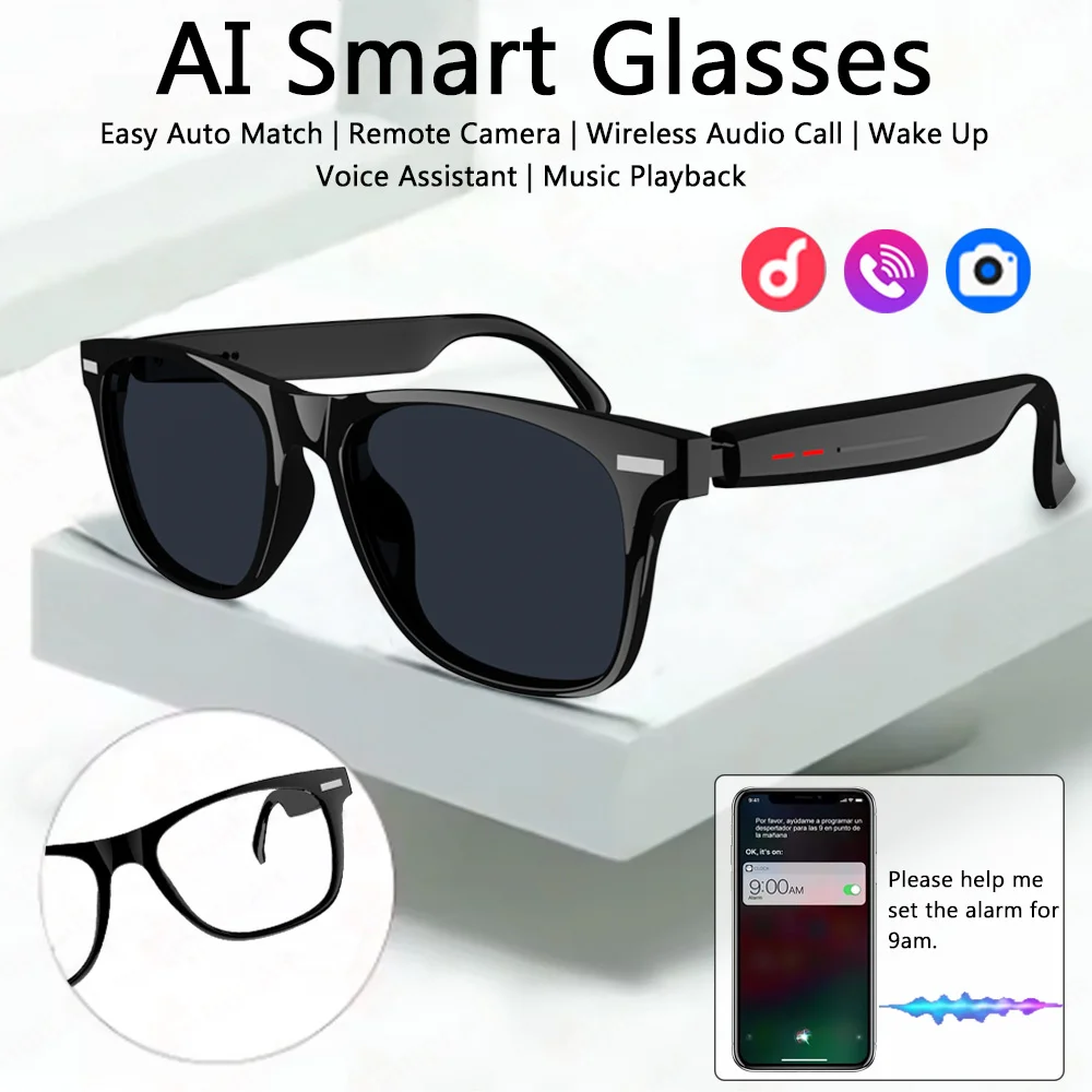 2025 Smart Glasses D13 AI Language Translation Intelligent Bluetooth ...