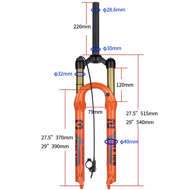 29-Inch Mountain Bike Air Suspension Fork - Shock Absorbing Downhill ...