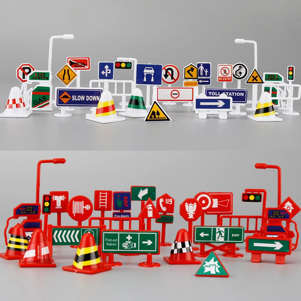 28pcs/set City Traffic Road Map Kids Toy City Car Parking Lot Roadmap ...