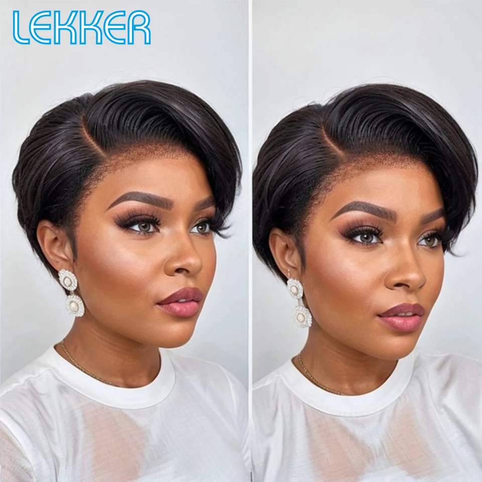 Lekker-Short-Pixie-Cut-Bob-13X6X1-Lace-Front-Human-Hair-Wigs-For-Women ...