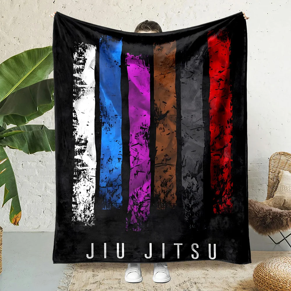 Modern reversible flannel blanket, stripe theme, digital printing ...