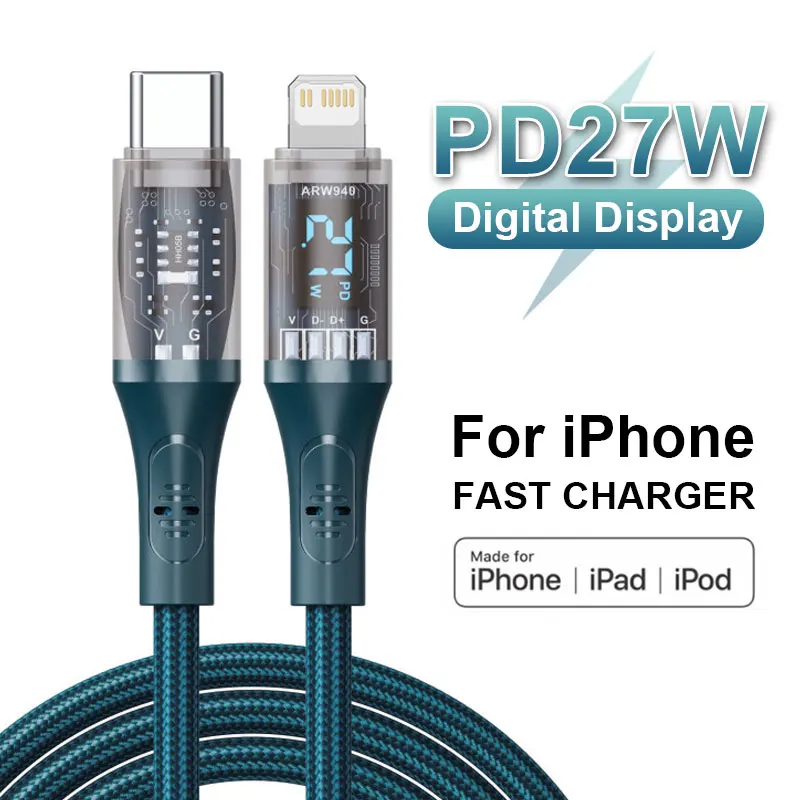 27W-PD-USB-C-to-Lightning-Digital-Display-Cable-For-iPhone-14-13-12-11 ...
