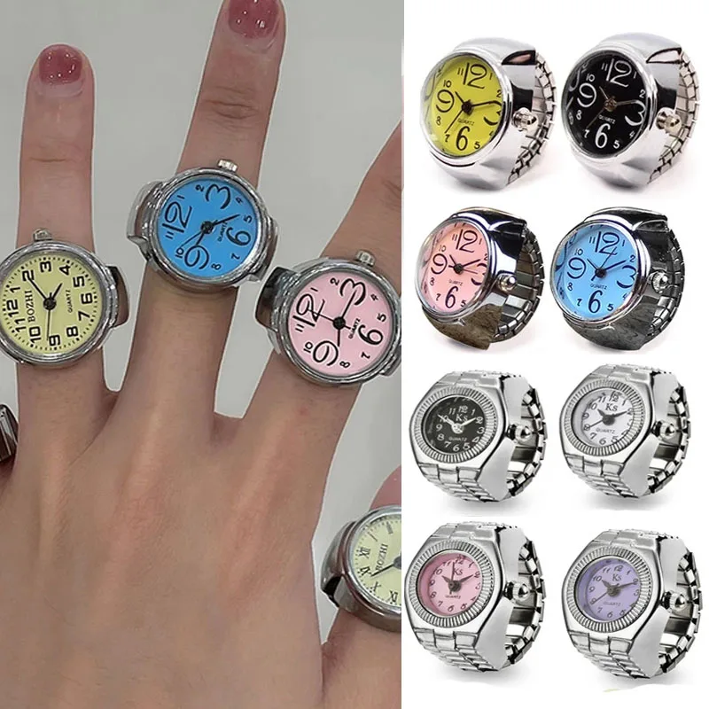 Vintage-Punk-Finger-Watch-Mini-Elastic-Strap-Alloy-Watches-Couple-Rings ...