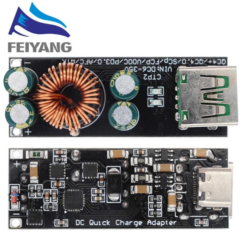 QC4.0 QC3.0 USB Type C Mobile Phone Quick Charge Adapter 6 35V Step Down Buck Boost Module for ...
