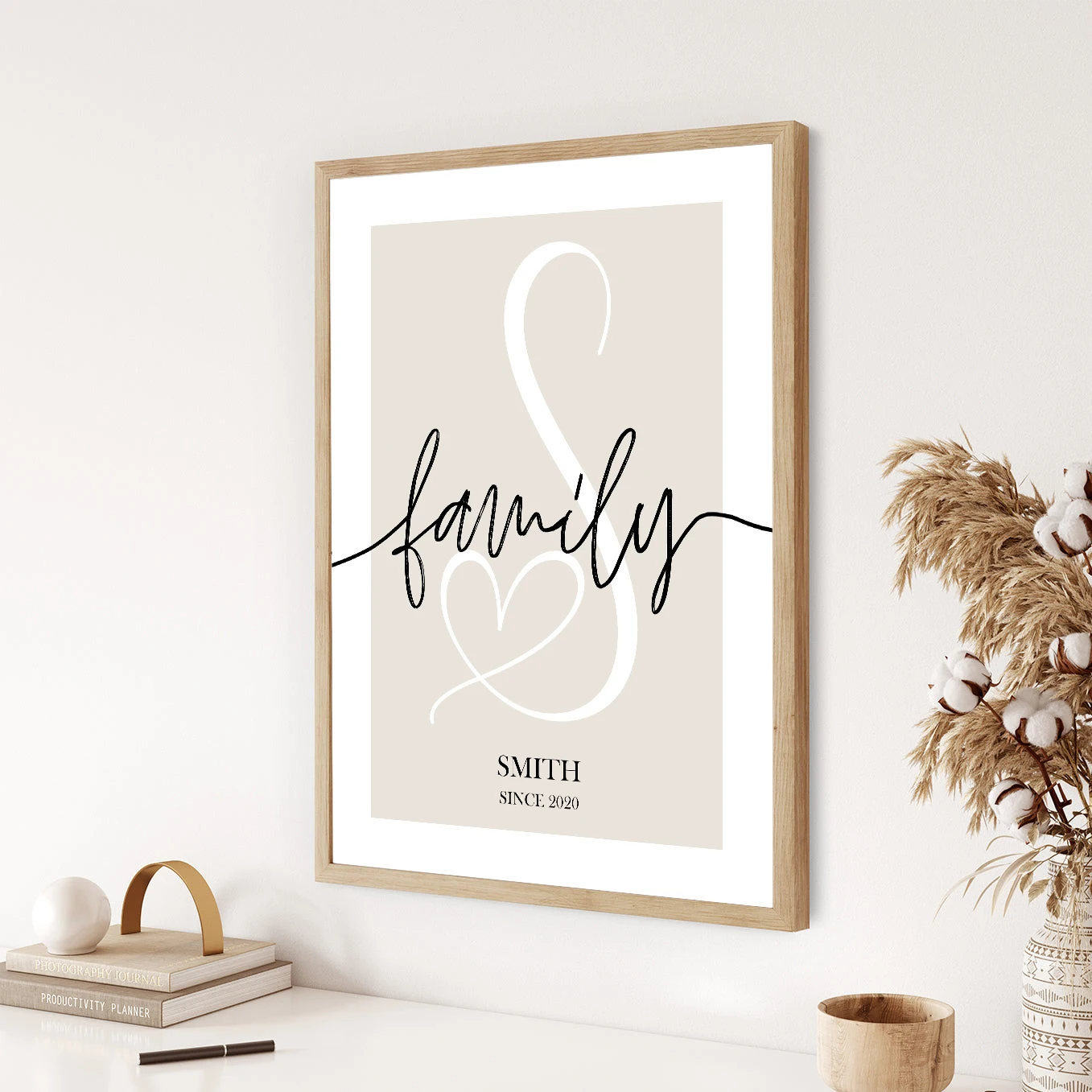 Personalized Poster Family Letter Interior Custom Art Print Minimalist ...