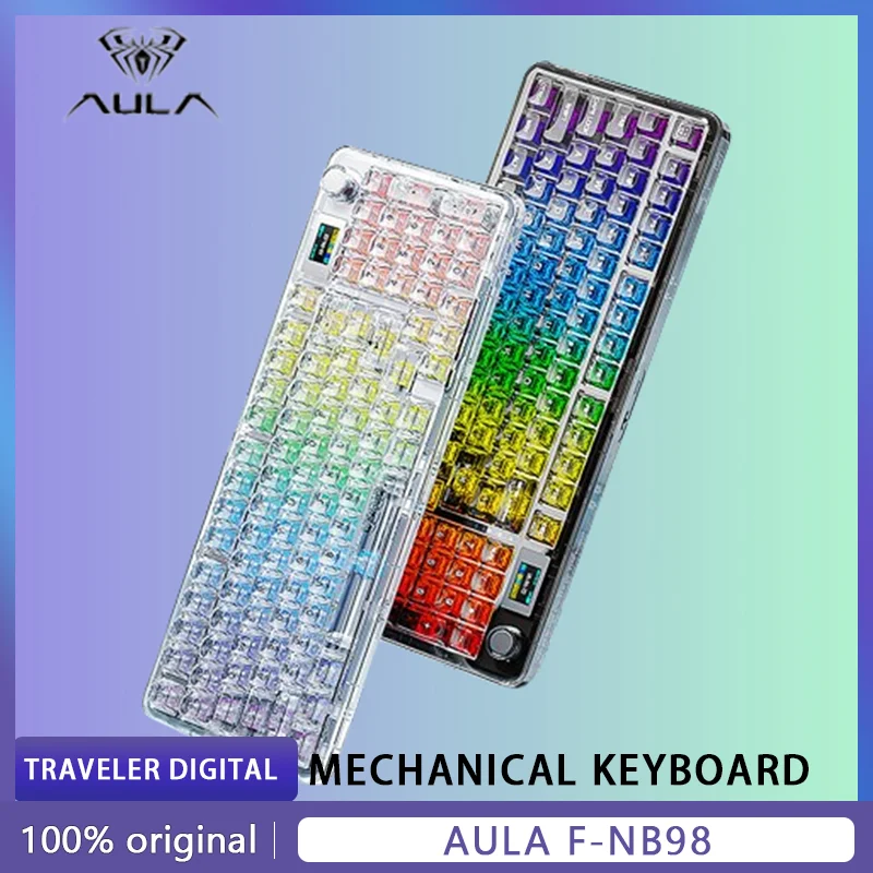 AULA-F-NB98-Mechanical-Keyboard-Transparent-Keycaps-RGB-Tri-Mode ...