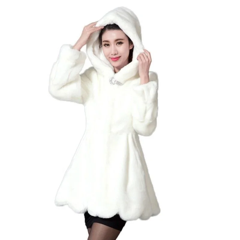 Large Size 12XL Fur Overcoat Women Fur Coat 2022 Autumn Winter Female ...