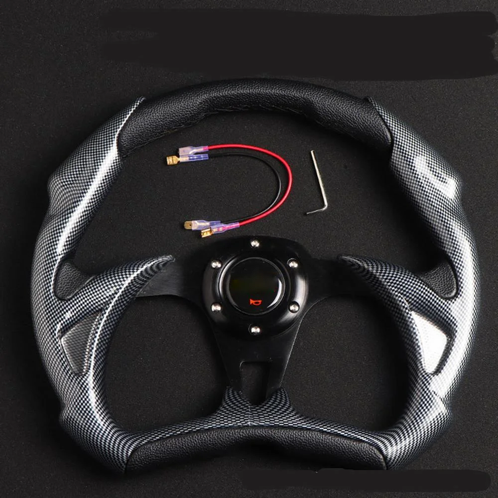 14-inch-Car-Modified-semicircle-carbon-fiber-PVC-steering-wheel ...