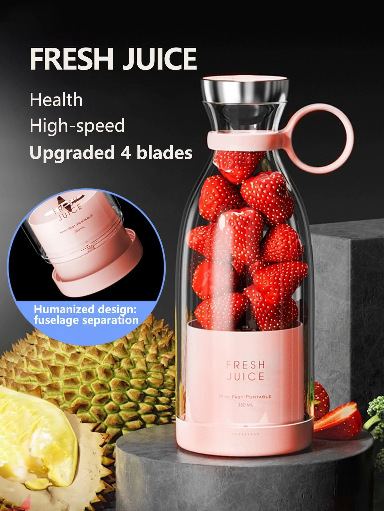 Tragbare-mixer-350ml-mini-tragbare-mixer-smoothies-1400mah-frischer ...