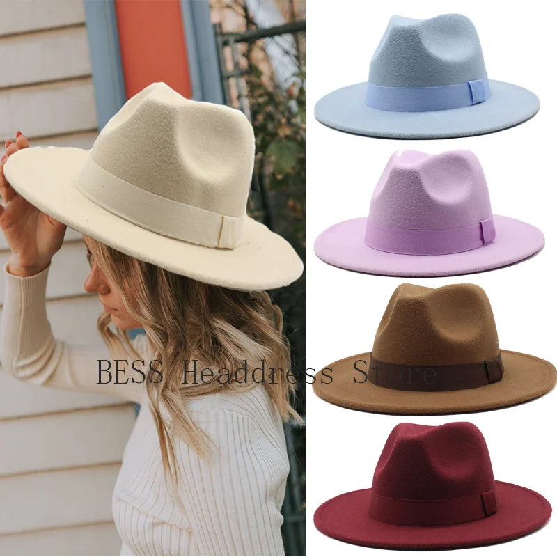 Sombrero-Fedora-de-ala-ancha-para-hombre-y-mujer-gorro-de-invierno-con ...