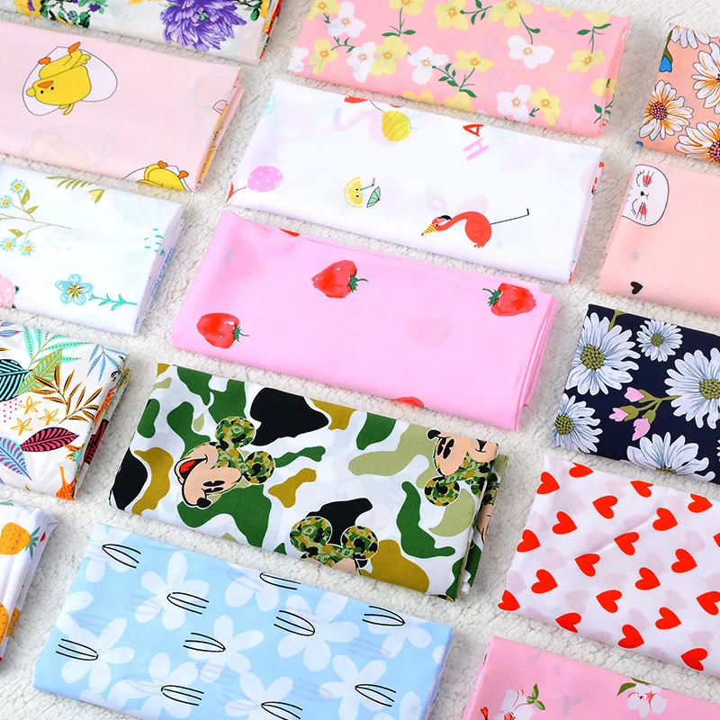 Printed Rayon Cotton Fabric By The Meter for Clothing Pajamas Dresses ...