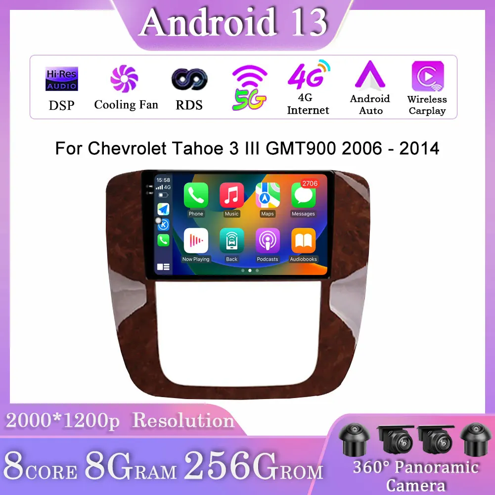 Android-13-For-GMC-Yukon-3-GMT-900-For-Chevrolet-Tahoe-3-III-GMT900 ...
