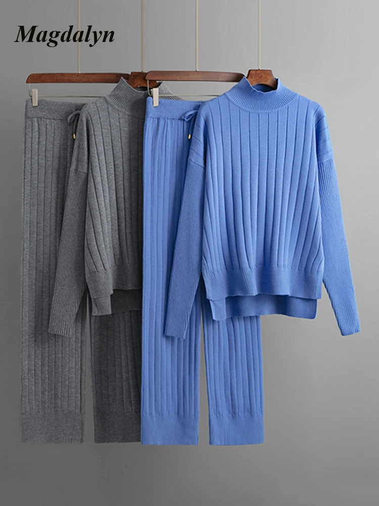 Magdalyn-Fashion-Winter-Women-Striped-Knitted-Suits-Casual-Irregular ...