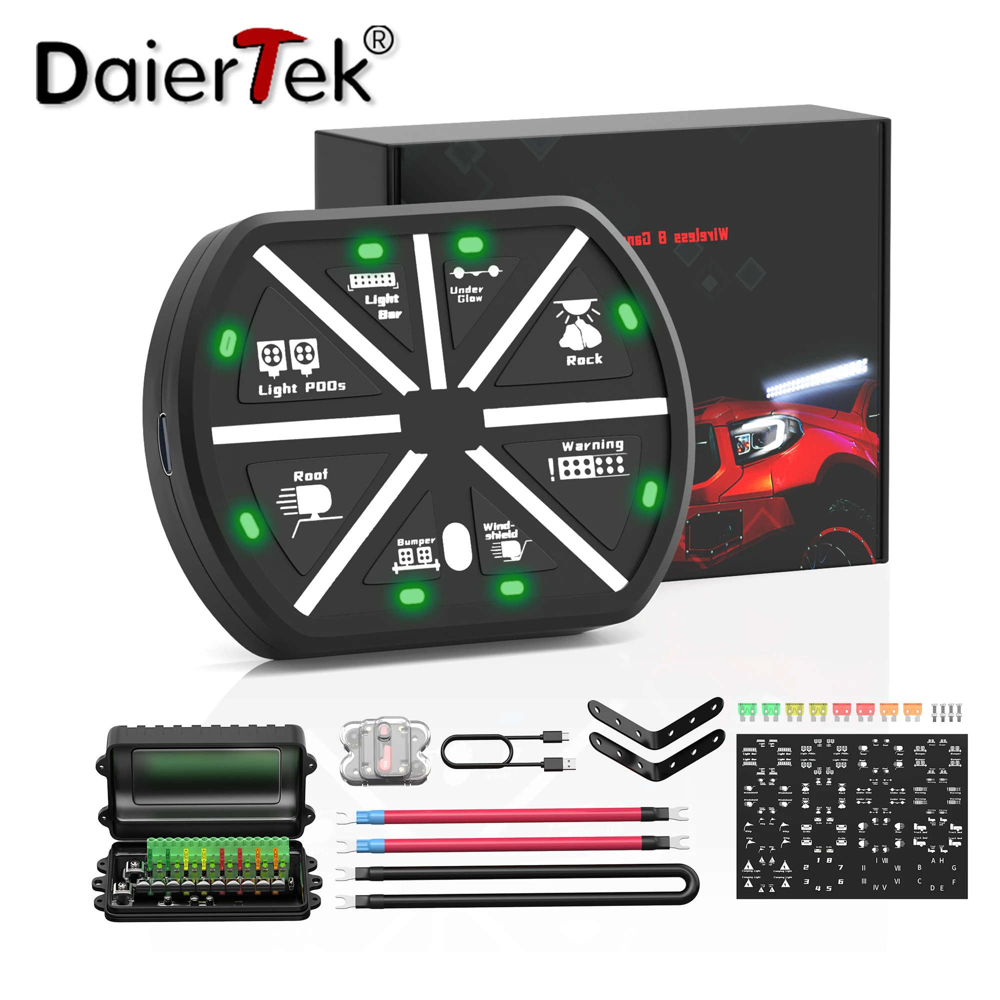DaierTek-8-Gang-Switch-Panel-RFB-Road-High-Power-Integrated-Controller ...