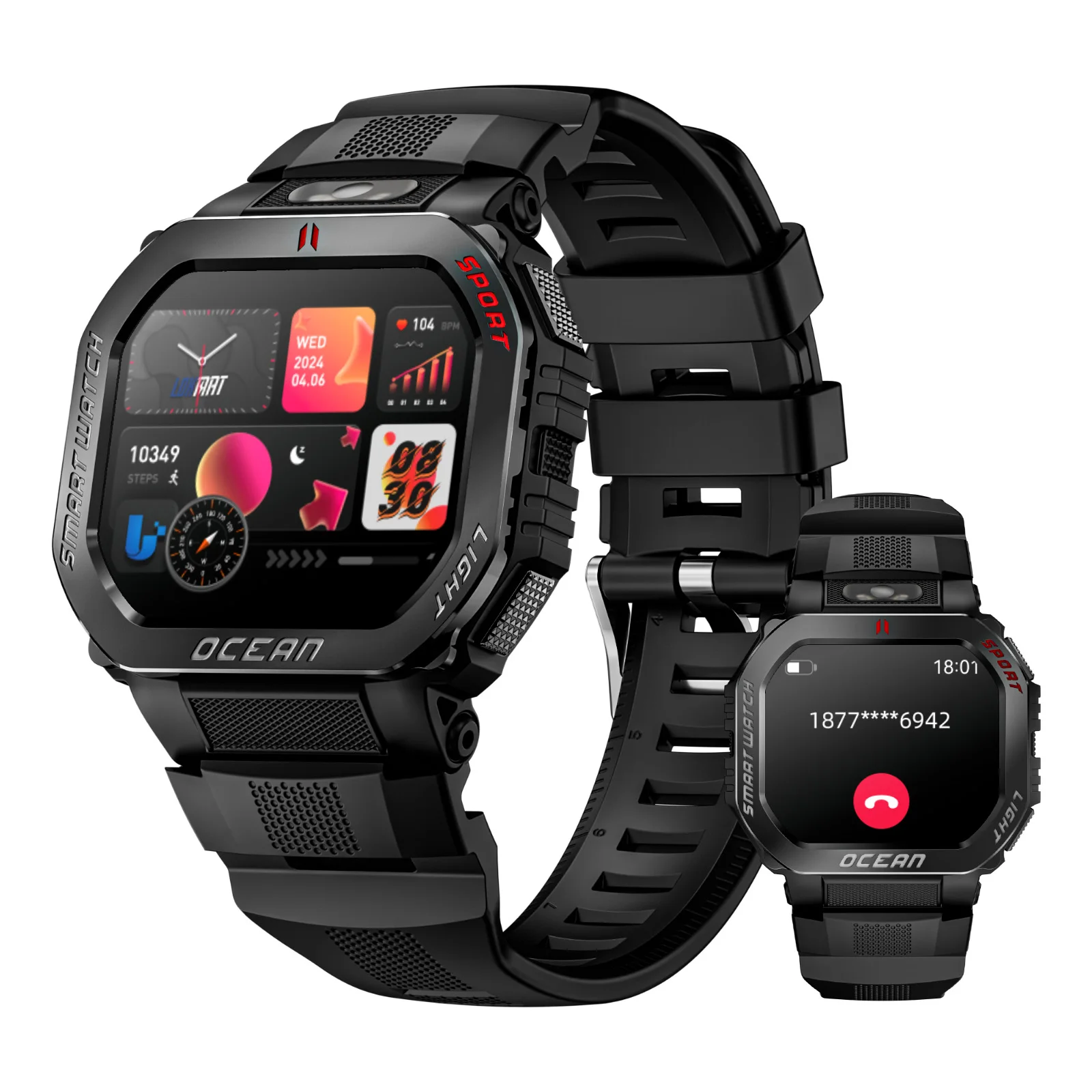 LOKMAT OCEAN GT Smart Watch Outdoor Sport Watches Bluetooth Calls ...