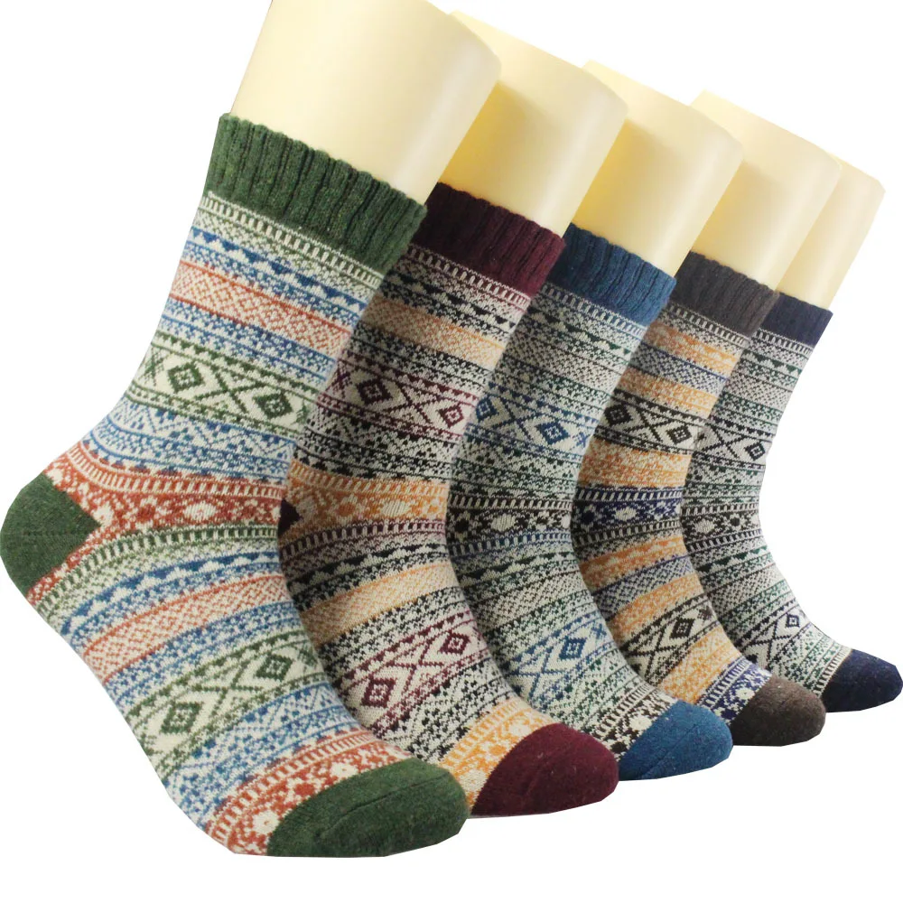 Wool Hiking Socks for Men Women Thickened ethnic style Autumn Winter ...