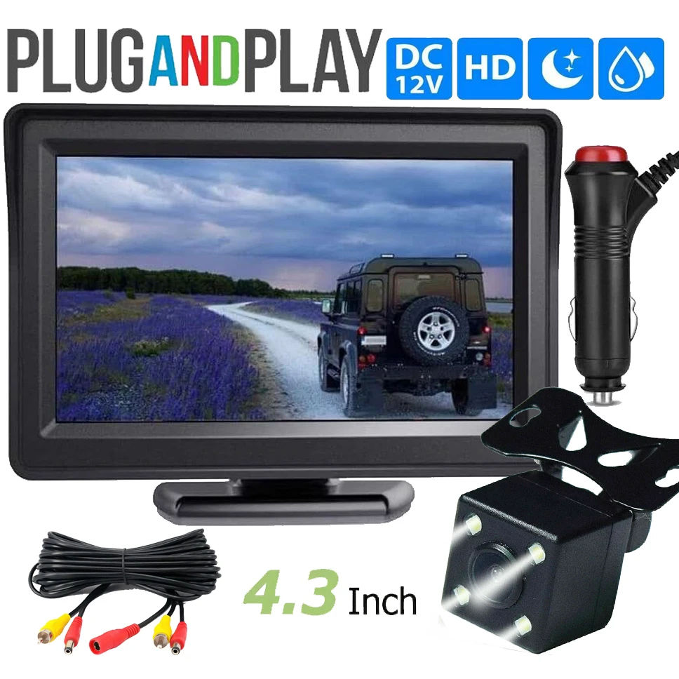 Car-Rear-View-Monitor-Camera-Kit-TFT-LCD-Car-Monitor-4-3-Inch-Screen ...