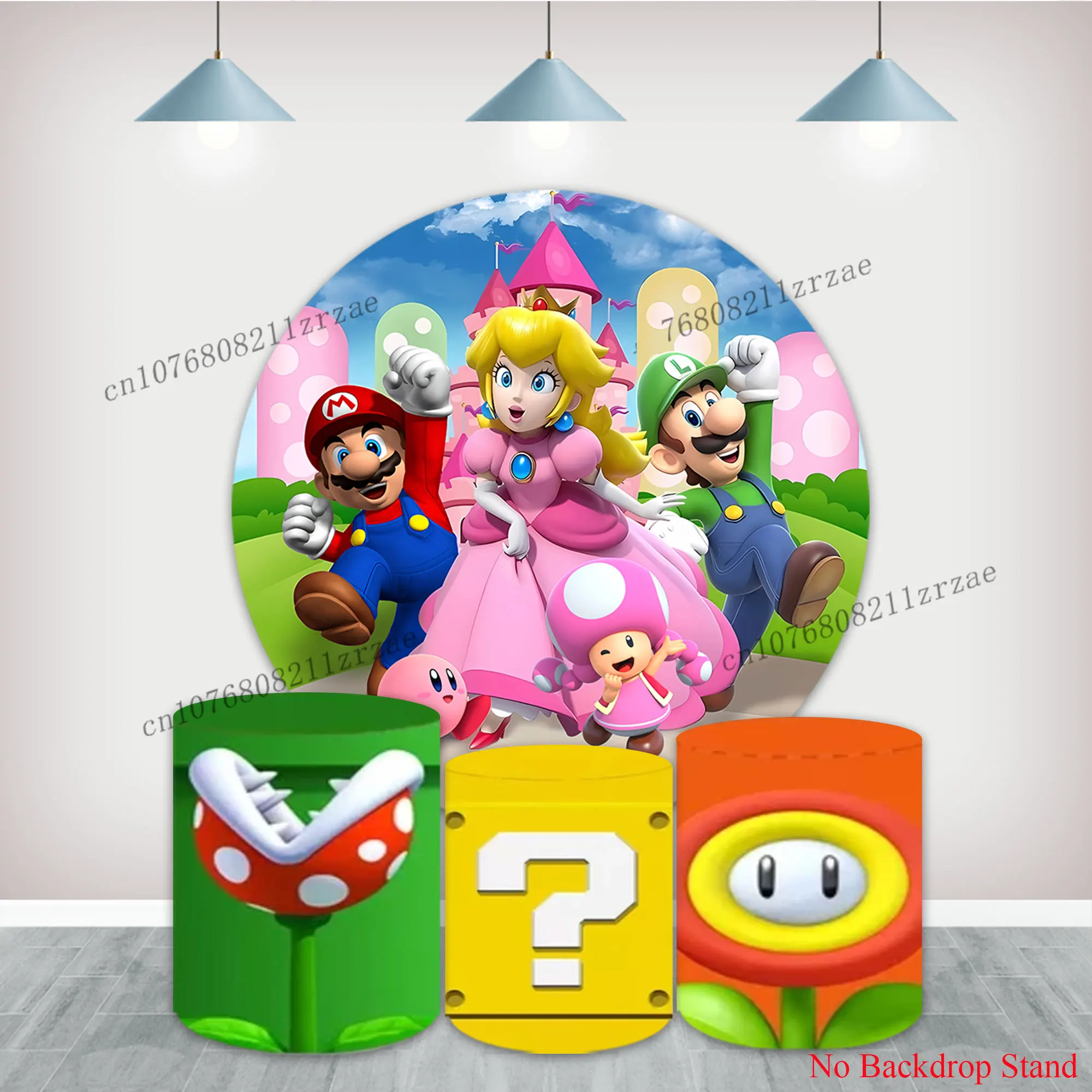 Super Mario Round Backdrop Cover Kids Boys 1st Birthday Party ...