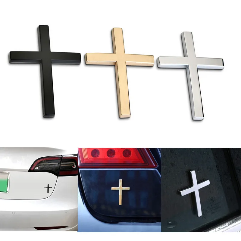 1Pcs-Car-Styling-Car-3D-Metal-Sticker-Christian-Cross-Auto-Body-Emblem ...