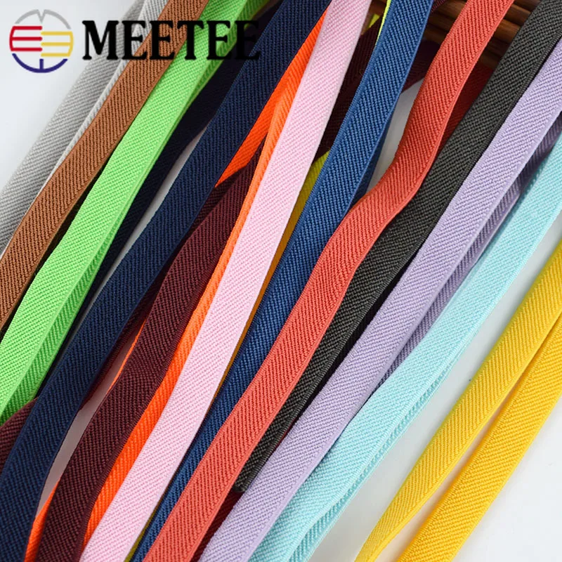 Meetee 5/10M 10mm Polyester Elastic Band Soft Bia Strap Belt Elastic ...