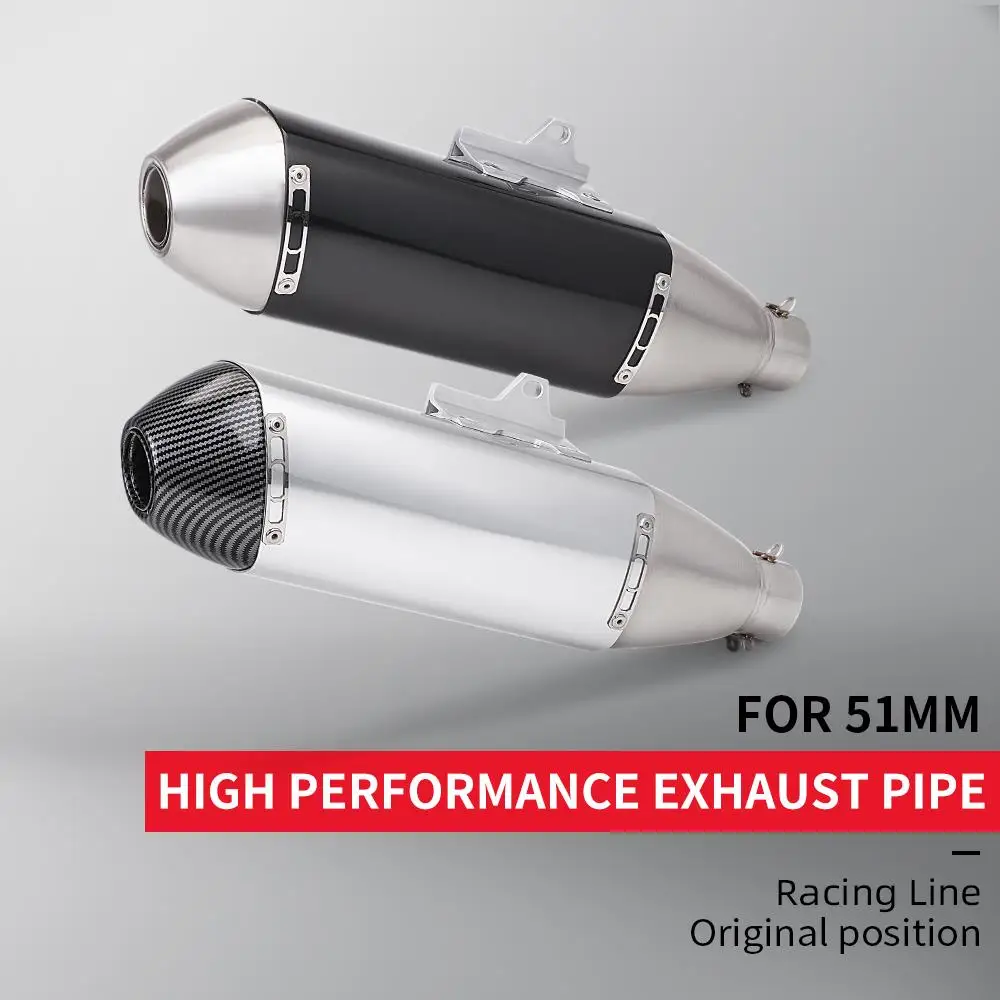 51mm Universal Exhaust Motorcycle Muffler Pitbike Pipe Motocross Tip ...