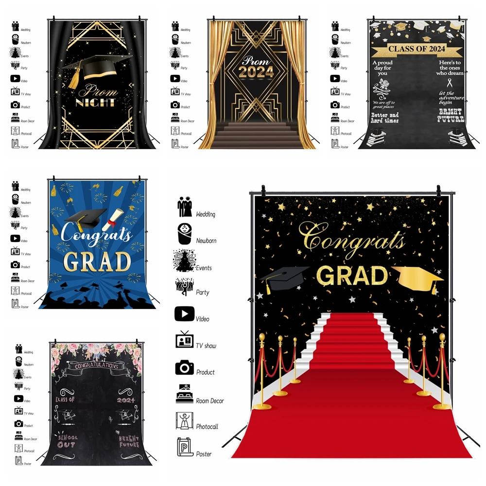 Graduation-Backdrop-for-Photography-Class-of-2024-Congratulations ...