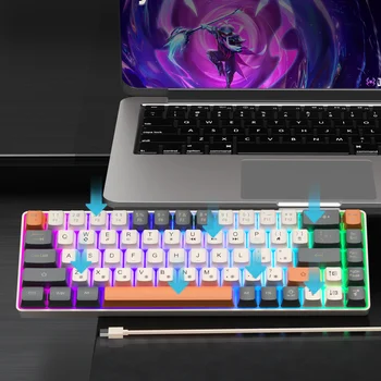 SOLAKAKA SK968 Wired Keyboard Cool RGB Backlit Ergonomic Design ...