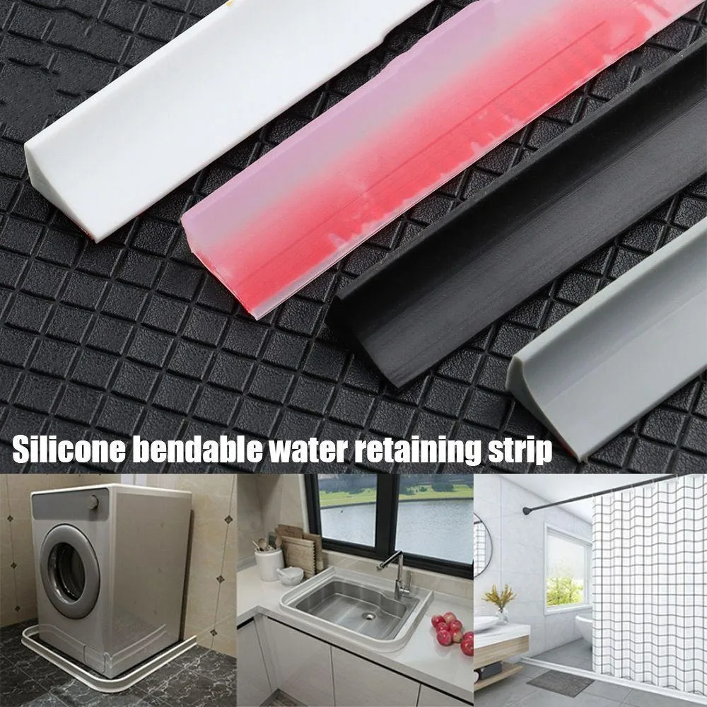 Bathroom Silicone Water Retaining Strip Shower Blocker Dam Flood ...