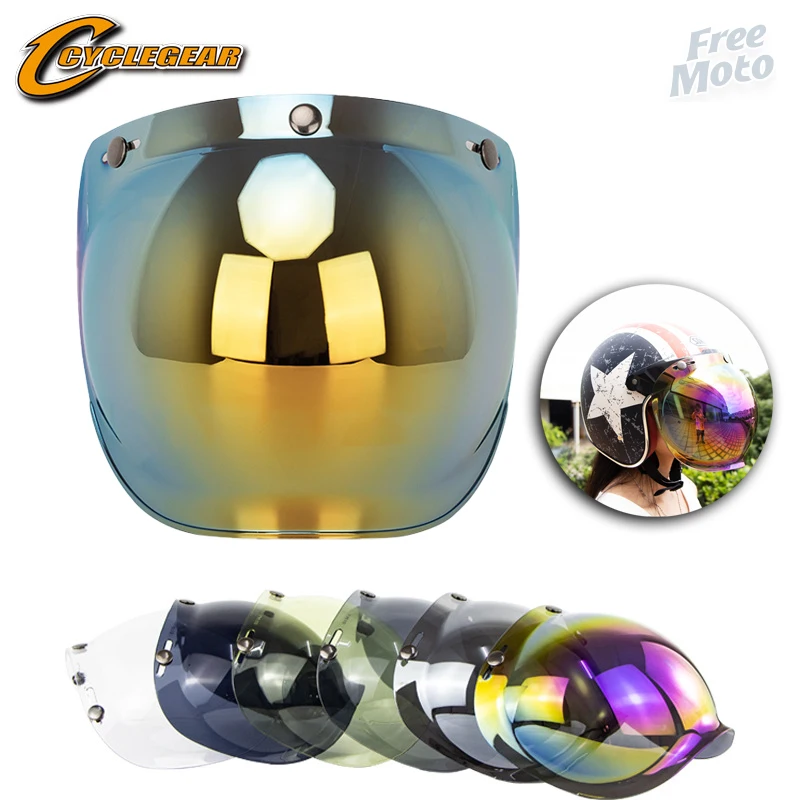 Unisex Bubble Visor Open Face Helmet Motorcycle Casco Moto Lens Bubble ...