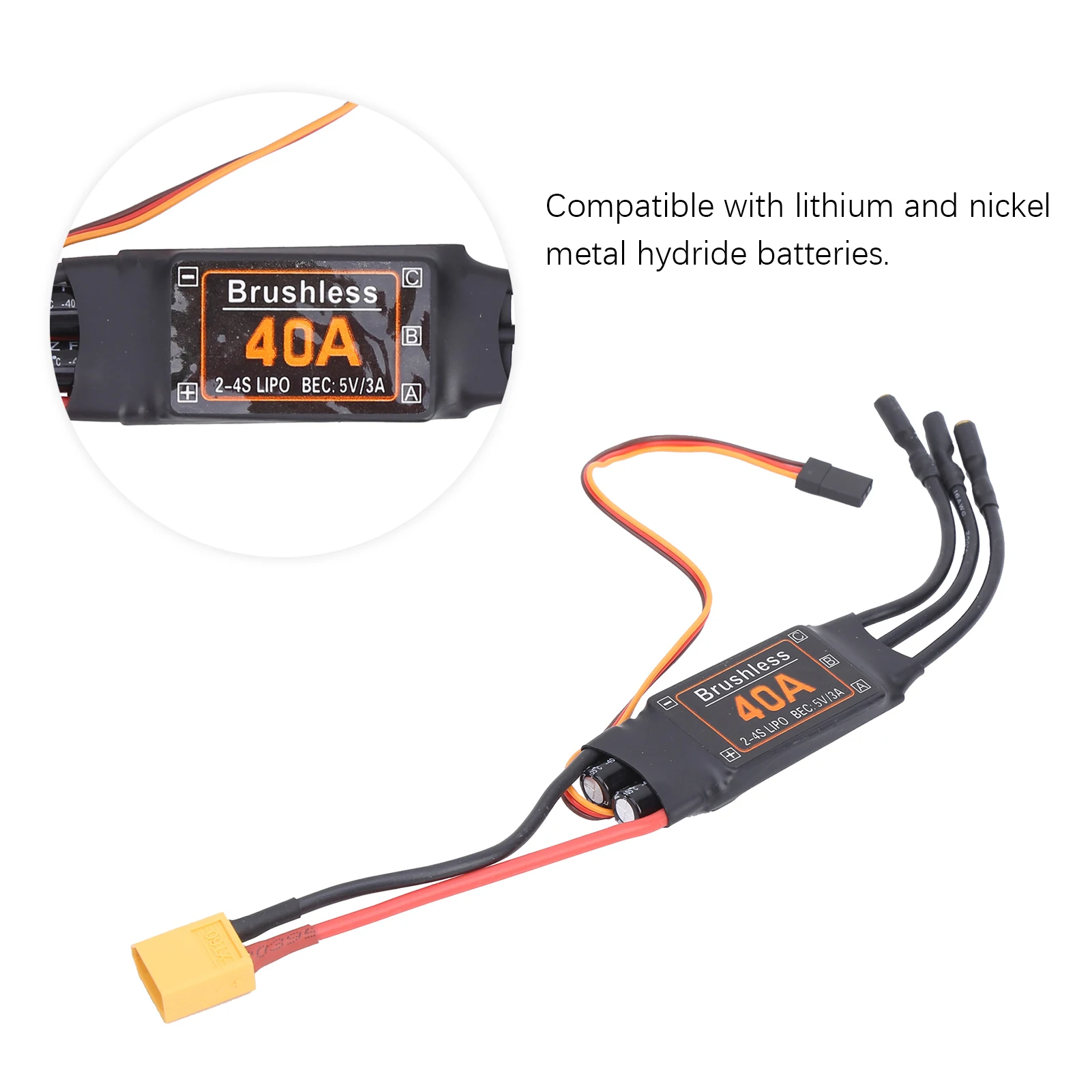 40A-Brushless-ESC-Speed-Controller-5V-3A-BEC-Output-for-RC-Drone ...