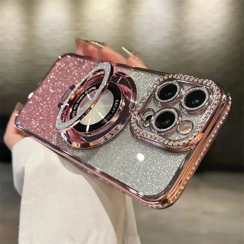 Luxury-Plating-For-Magsafe-Magnetic-Stand-Holder-Glitter-Diamond-Case ...