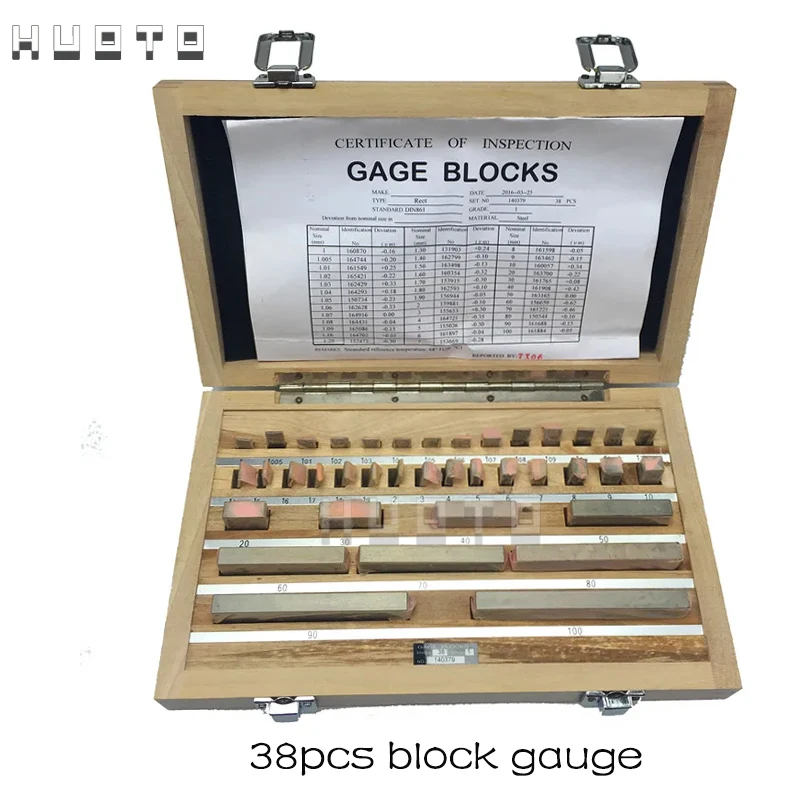 38 pieces of gauge blocks, 0 grade/1 grade gauge set, gauge inspection ...