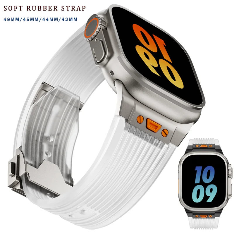 Silicone-Transparent-Band-for-Apple-Watch-Ultra-2-49mm-44mm-45mm-Sports ...