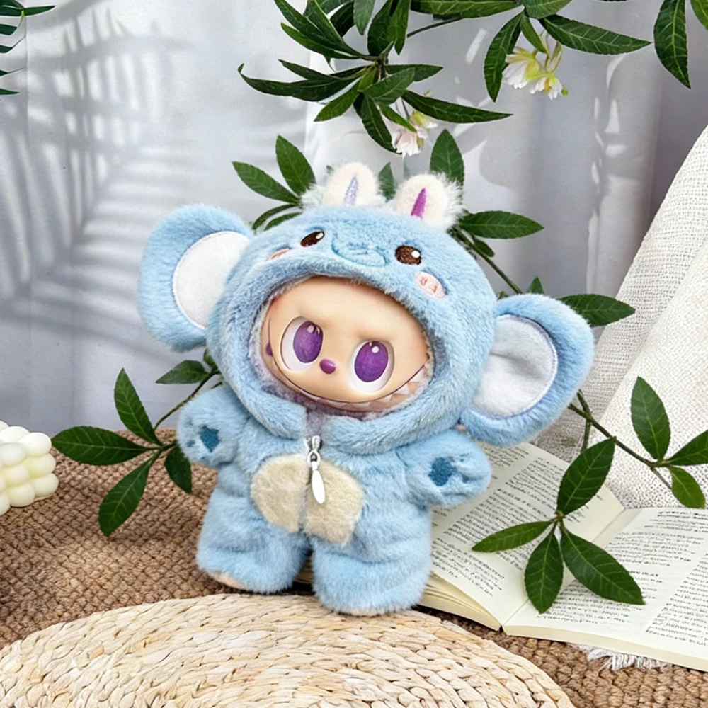 Cute Elephant Cat Style Outfits for10cm Labubu Doll with Matching ...