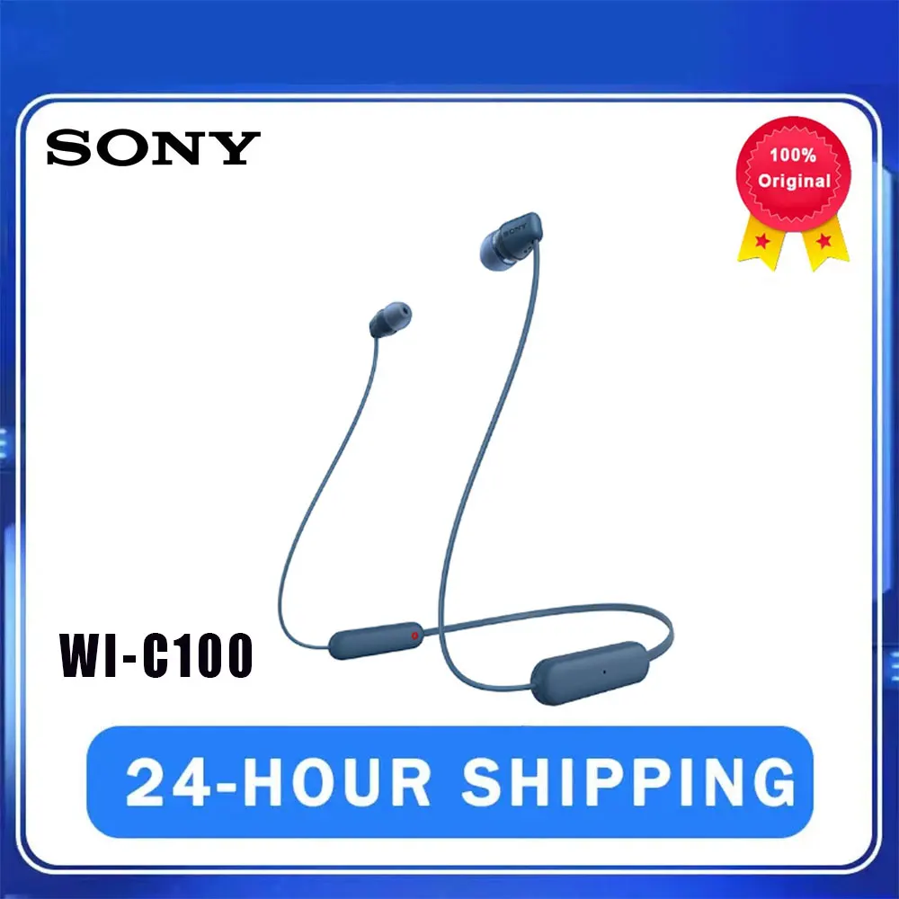 Sony-100-Original-Wireless-WI-C100-Bluetooth-Headphones-Built-in ...