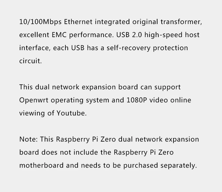 Raspberry Pi Dual Network Expansion Board