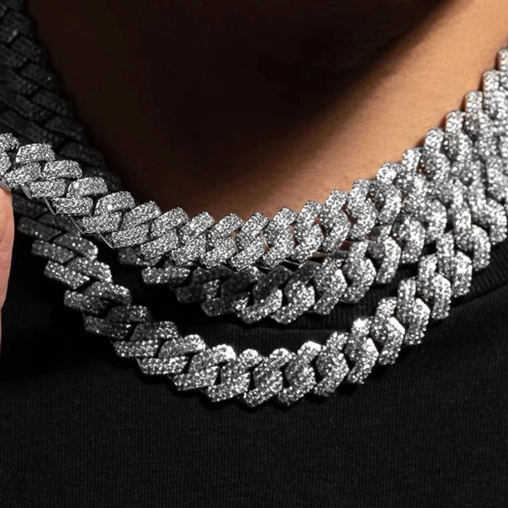 Cadena-de-eslabones-cubanos-con-diamantes-de-14MM-para-hombre-y-mujer ...