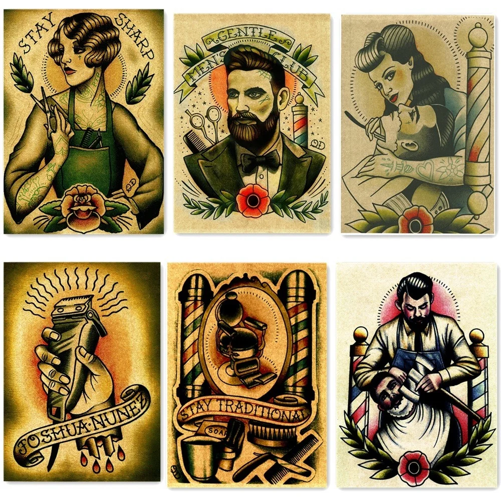 Barber Tattoo Flash
