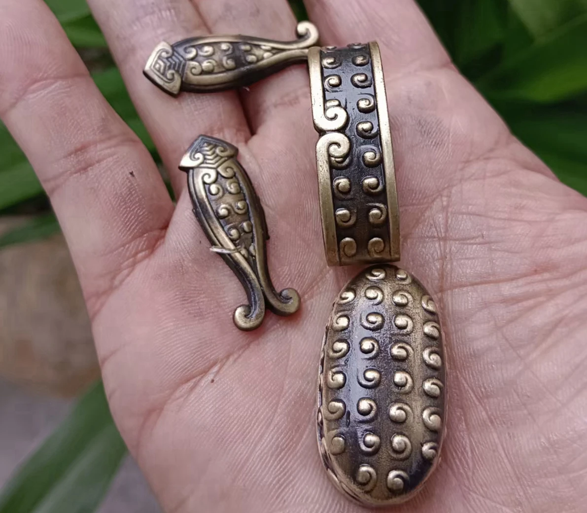 Golden-Brass-Fuchi-Kashira-Menuki-For-Japanese-Tachi-Katana-Wakizashi ...