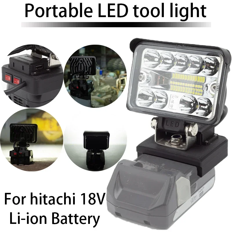 12W LED Work Light for hitachi/Hikoki 18V Li-ion Battery Flashlight ...